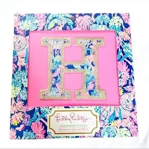 Lilly Pulitzer | Office | Lilly Pulitzer H Monogram Sticker Tropical ...